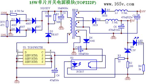 Small Switching Power Supply Module Using TOP P Power Supply Circuit Circuit Diagram