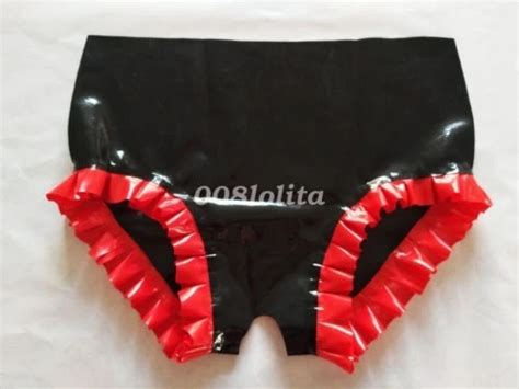 여성용 라텍스 고무 섹시한 타이트 레이스 반바지 블랙 및 레드 사이즈 XS XXL 신상 여성 팬티 AliExpress