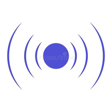 Echo Sonar Waves Blue Radar Symbol On Sea And Ultrasonic Signal