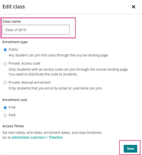 How Do I Change The Class Name Classes OpenLearning Help Community