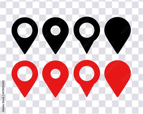 Set Of Map Pins Map Location Pin Navigation Marker On The Map Stock Vector Adobe Stock