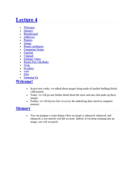 Lecture 4 Pdf Pointer Computer Programming Integer Computer