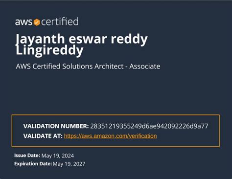 Jayanth Eswar Reddy On Linkedin Happy To Share That Ive Obtained Aws Certified Solutions