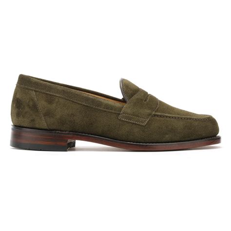 Loake Mens Green Eton Suede Loafers For Men Lyst