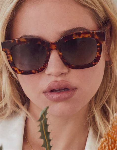 Diff Eyewear Carson Sunglasses Amber Tortoise Blue Steel Gradient Tillys