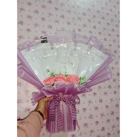 Jual Ready Bouquet Uang Kosong Warna Ungu Lilac Shopee Indonesia