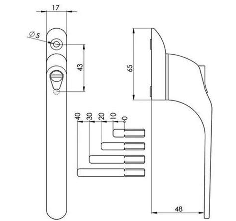 Wp Upvc Window Handle Inline Fastener Locking Wt
