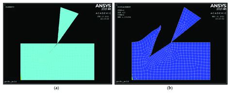 A Meshing Of The Workpiece And Tool In Ansys With Precut Along The Download Scientific