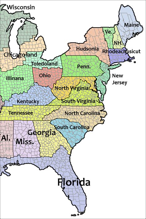 Eastern States Map With Capitals Printable