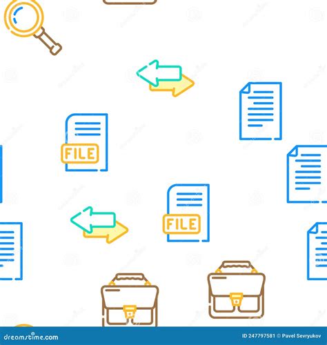File Computer Digital Document Icons Set Vector Stock Vector