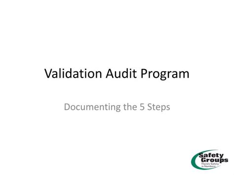PPT Validation Audit Program PowerPoint Presentation Free Download ID 2513048