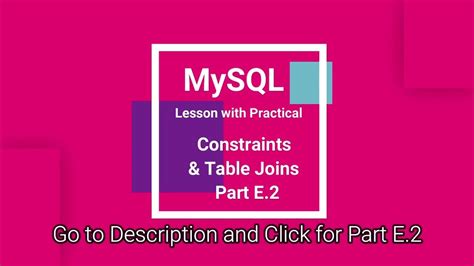 Dbms And Mysql Constraints And Adv Queries Part E 2 Youtube