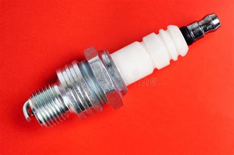 Spark Plug On The Red Stock Image Image Of Industrial