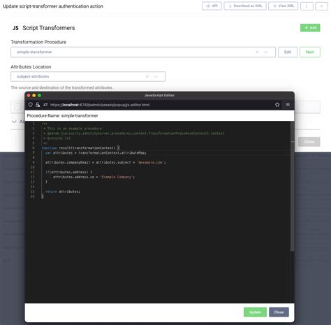 Script Transformer Action