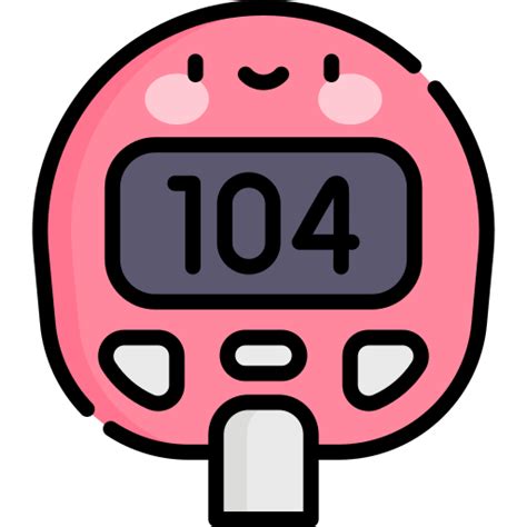 Glucosemeter Kawaii Lineal Color Icon
