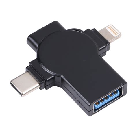 X In Usb To Dual Pin Usb C Type C Interface Otg Adapter Black