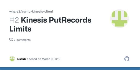 Kinesis Putrecords Limits · Issue 2 · Whale2async Kinesis Client · Github