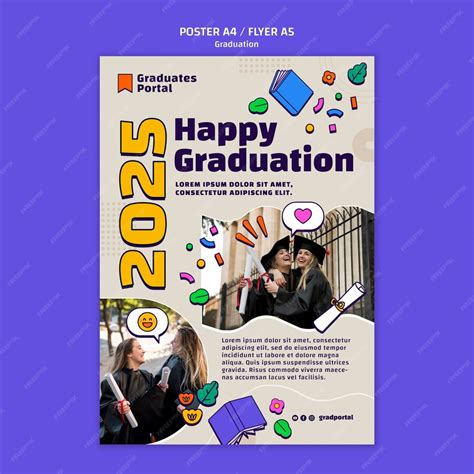 졸업 축하 포스터 템플릿 무료 Psd 파일