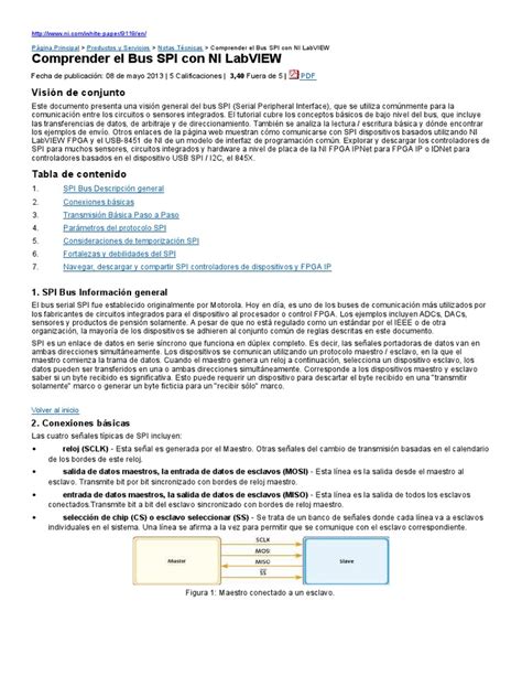 Protocolo Spi Pdf Ingeniería Electrónica Informática