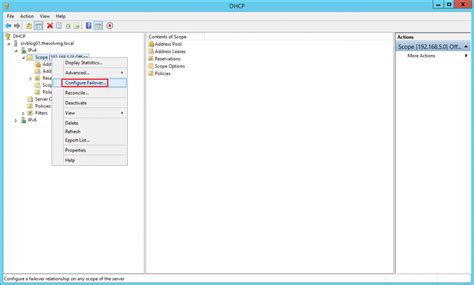 how to configure dhcp failover on windows server 2012 r2