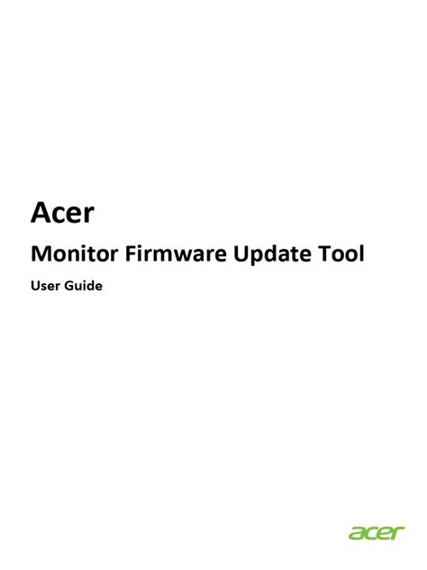 acer monitor firmwire upgrade tool userguide en pdf usb