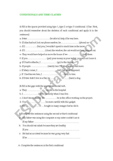 Conditionals And Time Clauses Esl Worksheet By Armentera