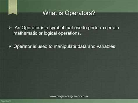 Operator In C Programming Pptx Programming Languages Computing