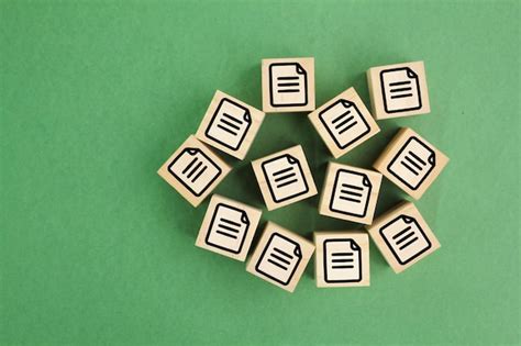 Premium Photo A Wooden Cube With A Group Of File Icons File