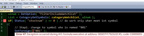 How Do I Correct This Error 47 Amibroker Amibroker Community Forum