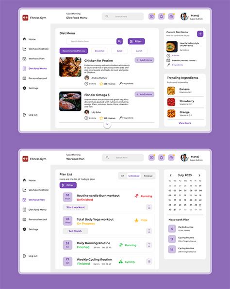 Fitness Light And Dark Mode Dashboard UI Design On Behance