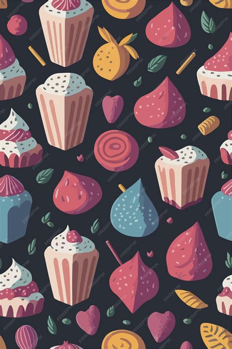Premium Vector Sugarcoated Fantasy Cartoon Candy Pattern