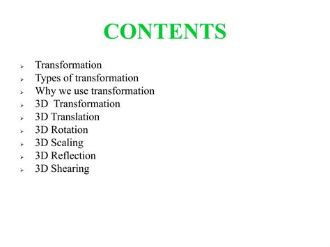 3d Transformation Computer Graphics Pptx