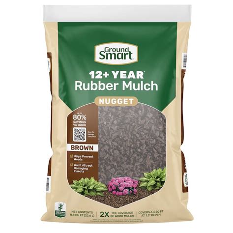 Groundsmart 12 Year Nugget 08 Cu Ft Rubber Mulch 5 Gsng08bn96