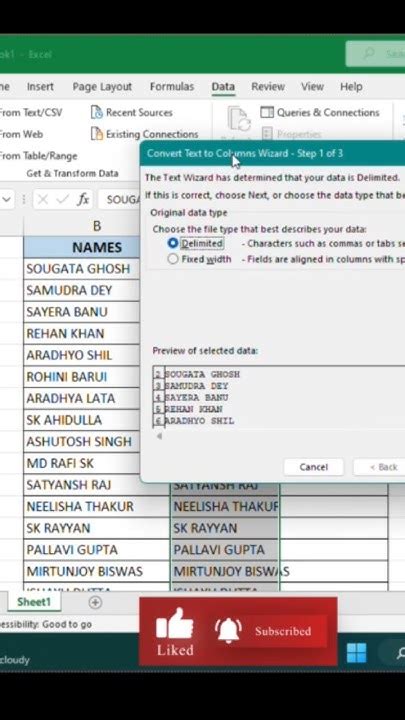 Exceltips Exceltricks Shorts Shortsfeed Viral Shortvideo Shortsvideo Texttocolumn Youtube