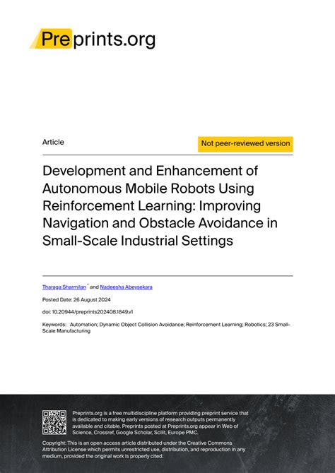 pdf development and enhancement of autonomous mobile robots using