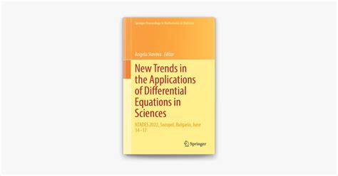 ‎new Trends In The Applications Of Differential Equations In Sciences Par Angela Slavova Sur