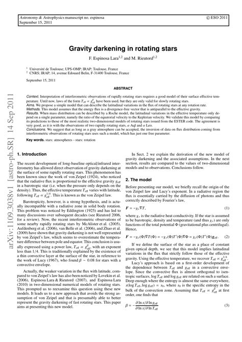 Pdf Gravity Darkening In Rotating Stars