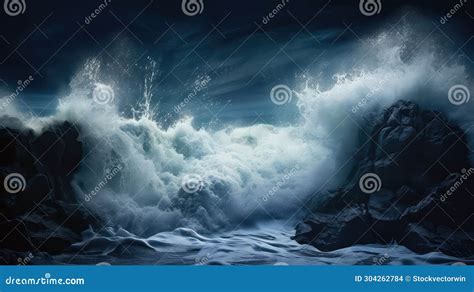 Serene Flow Ai Generated Blue Abstract Wave On White Background This Title Highlights The