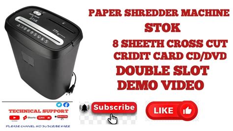 Paper Shredder Machine Cross Cut Stok Brand 8 Sheet Cross Cut