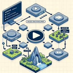 Game Development Process Flow Diagram Unity Hub Main Menu Adventures More AI Art