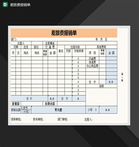 差旅费用报销单自动计算excel表格制作模板梦想ppt推荐 梦想ppt