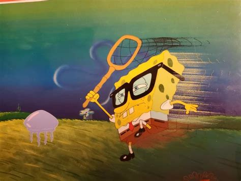 Spongebob Squarepants Original Production Cel Cell Animation Art Set Up £402 17 Picclick Uk