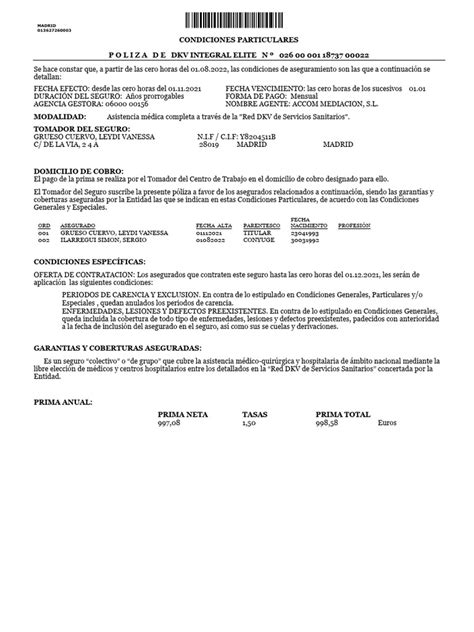 Ccpp Dkv Pdf Póliza De Seguros Seguro