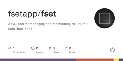 GitHub Fsetapp Fset A GUI Tool For Managing And Maintaining Structured Data Backend