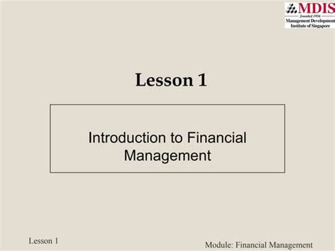 Chapter 1 Introduction To Financial Management Ppt