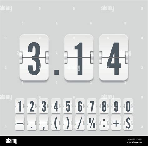 White Analog Flip Airport Board For Countdown Timer On Light Background Vector Modern Ui Design