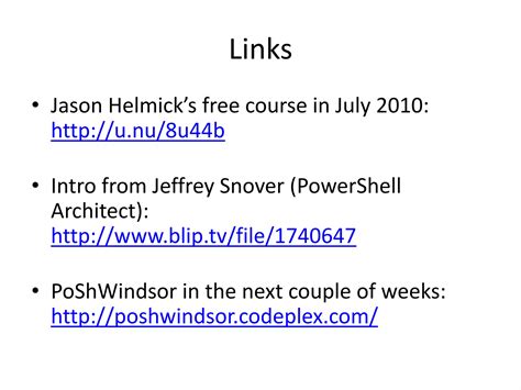 Powershell For Developers Ppt