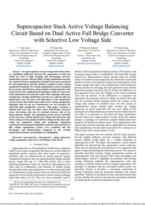 Pdf Supercapacitor Stack Active Voltage Balancing Circuit Based On Dual Active Full Bridge