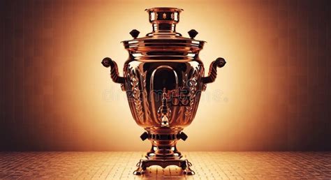 A 3d Rendered Traditional Russian Samovar Oil Lamp With Intricate Metal