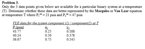 Problem 3only The 3 ﻿data Points Given Below Are